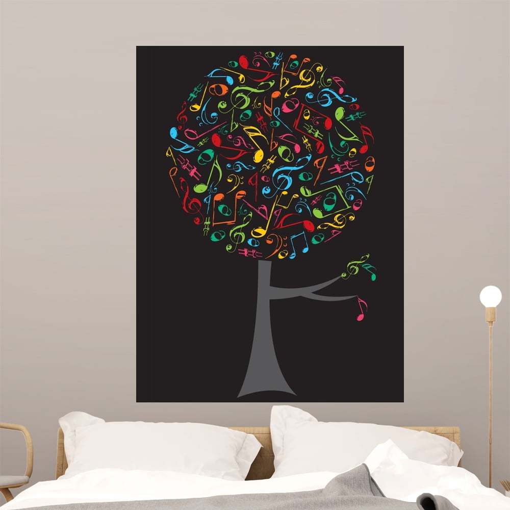 Pop Color Musical Notes Wall Mural by Wallmonkeys Peel and Stick ...