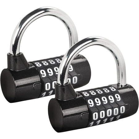 5-position combination lock (2 packs), gym padlock, replaceable ...