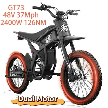 Ridingtimes GT73 Electric Motorbike 2400W 48V 18.2AH*2 Electric BIKE with 25" tires digital ...