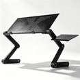 UBesGoo Portable Folding Laptop Table with Adjustable Height & Extra ...
