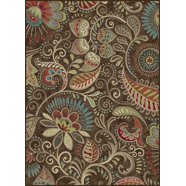 Homespice Log Cabin Step Reversible Red Cotton Rug 5' x 8' Rect ...