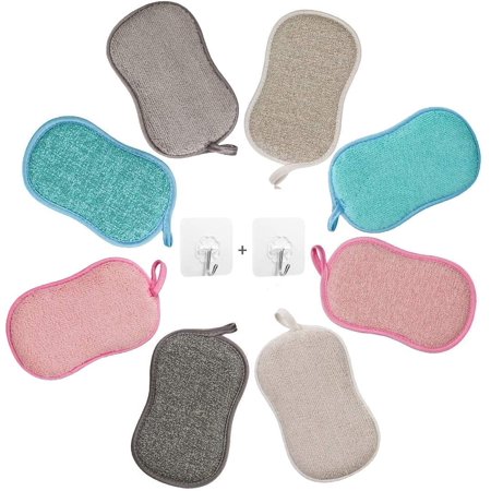 Washable, Reusable, Washable Sponge Set of 8 + 2pcs Non-Odor Adhesive ...