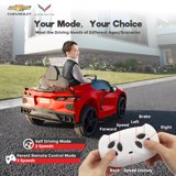 FUNTOK Licensed Chevrolet Corvette C8 12V Kids Electric Ride on Car Toy ...