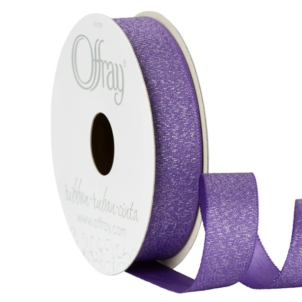 Offray Ribbon, Regal Purple 5/8 inch Metallic Ribbon for Wedding ...