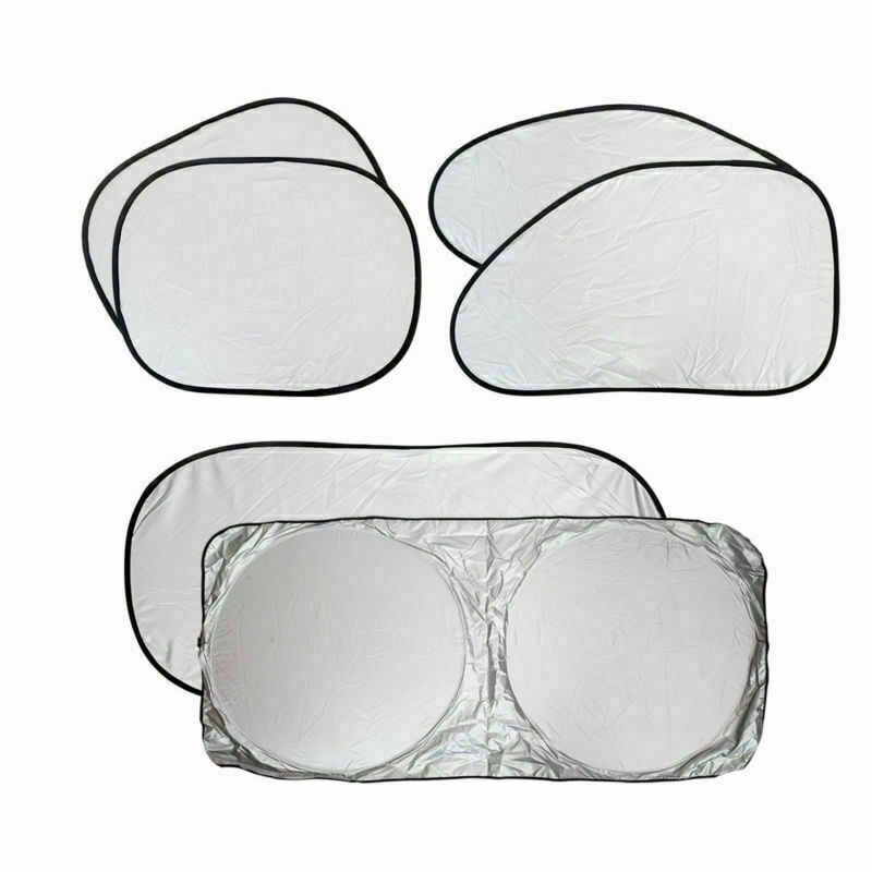 6pcs Car Sun Shade, Car Windshield Sunshade Silver Collapsible Portable ...