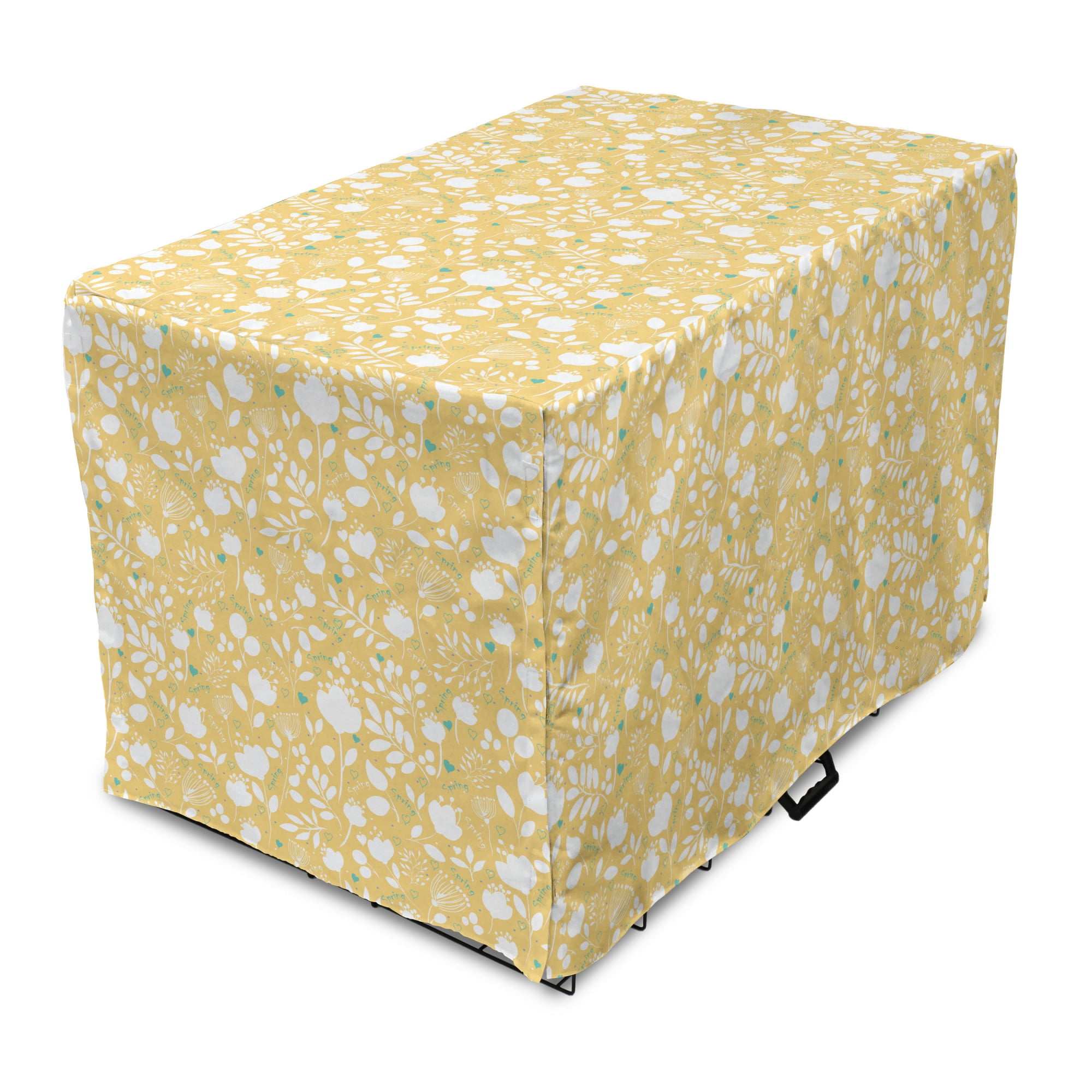 Botanical Dog Crate Cover, Hibiscus Violet Blossoms Meadow Exotic ...