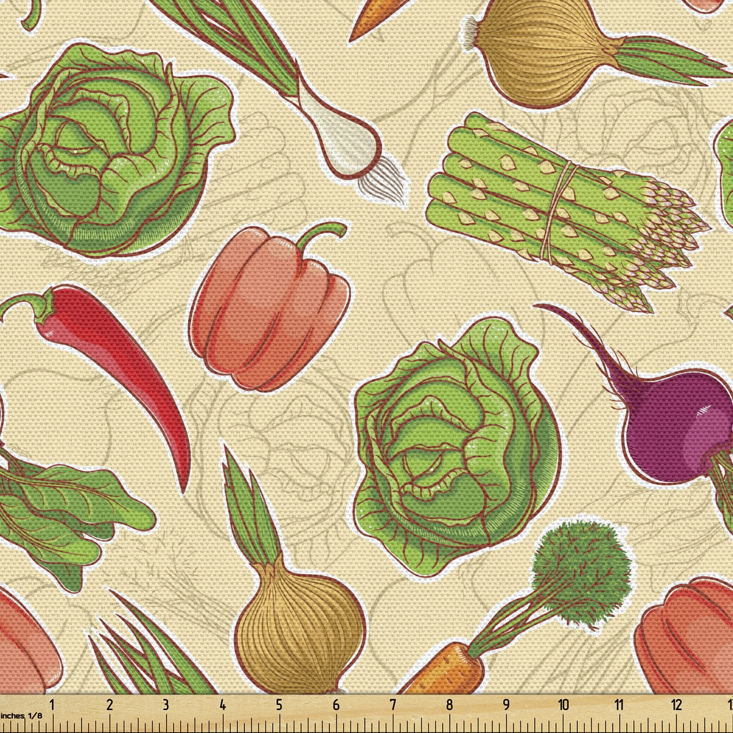 Food Sofa Upholstery Fabric by the Yard, Various Organic Autumn ...