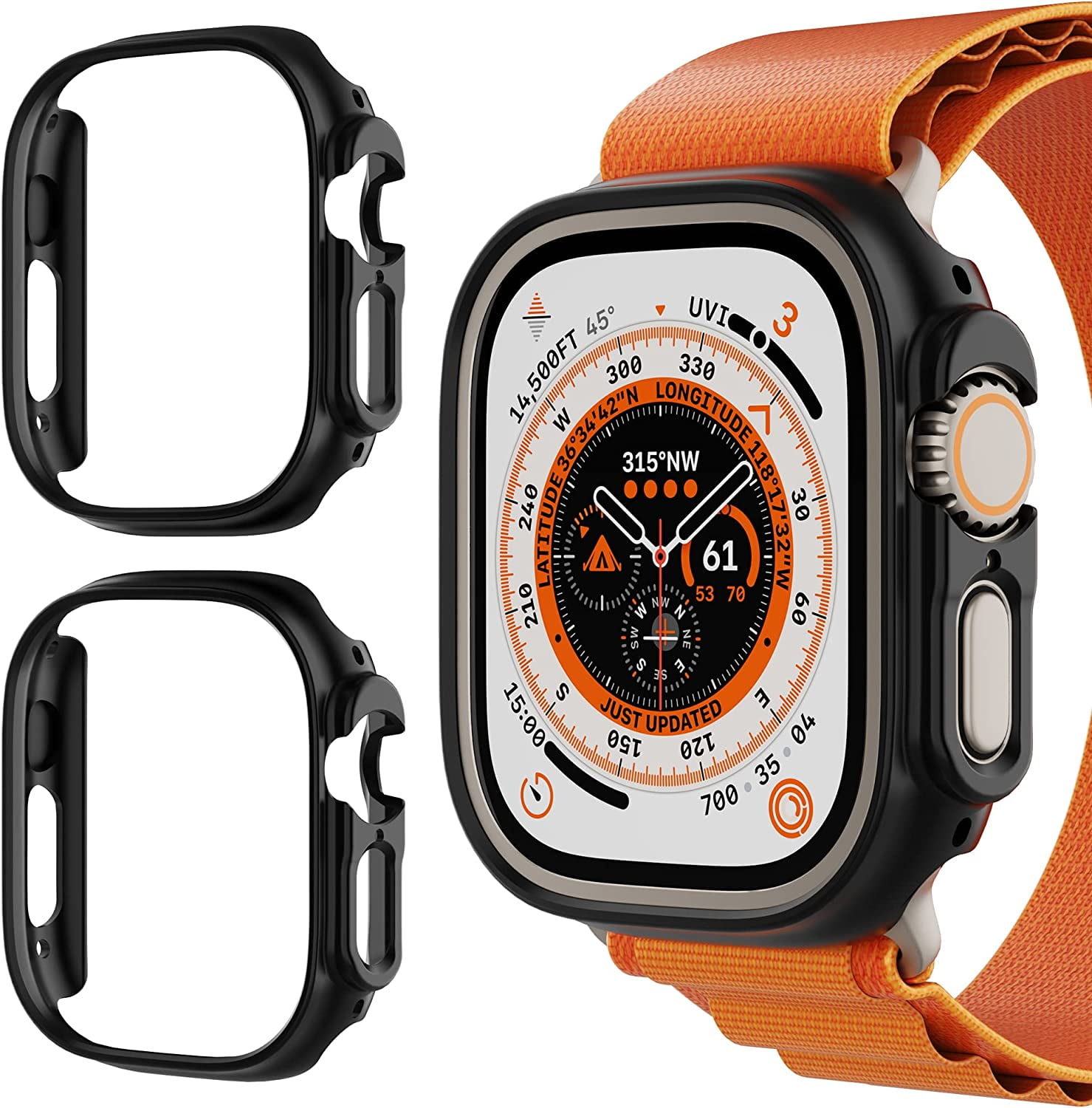 [2 Pack] for Apple Watch Ultra Case 49mm, Ultra-Thin Hard PC Bumper ...