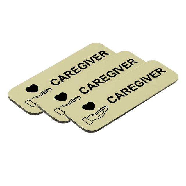 Caregiver 1" x 3" Name Tag/Badge, Brushed Gold, (3 Pack) - Walmart.com