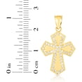 Floreo 10k Yellow Gold Victorian Flared CZ Cross Religious Pendant ...