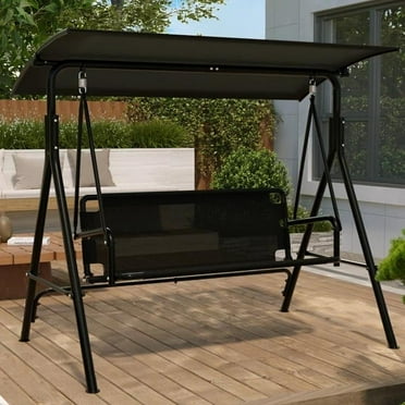 Mainstays Lawson Ridge 2-Seat Steel Outdoor Freestanding Porch Swing ...