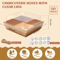 50 Pack Small Charcuterie Boxes With Clear Lids Brown Paper 5.3 X 4.9 2 ...