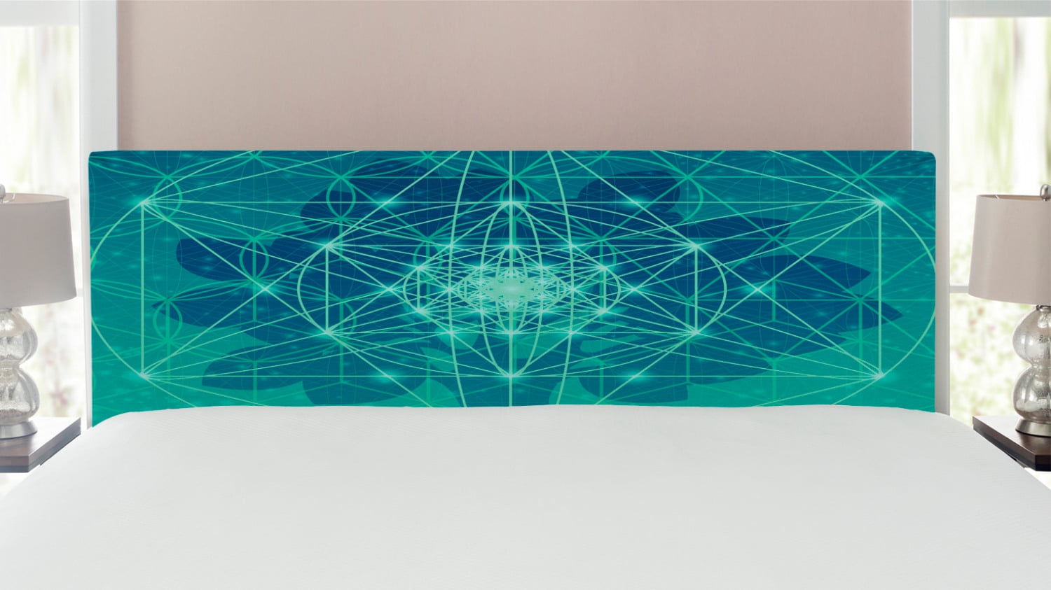 Geometry Headboard, Digital Futuristic Tree of Life Space Plains ...