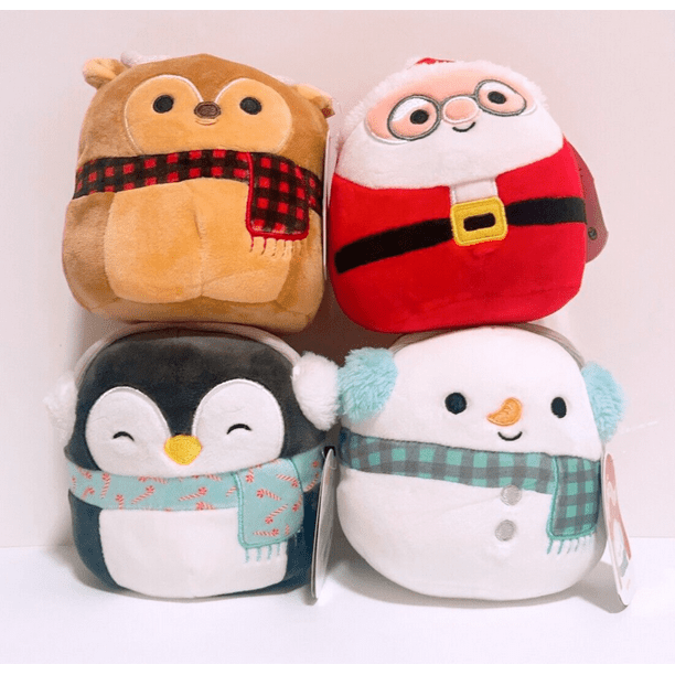 Set of 4 Squishmallows Christmas 5" Nick Darla Manny Luna Mini Plush ...