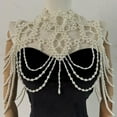 Fashionable Layered Pearls Chest Shawl Metal Chain Necklace Jewelry For ...