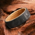 8mm Wide Oak Combo Black Fiber Ring Cask Wood Ring - Walmart.com