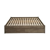 Prepac Select 4-Post Platform Bed with 4 Drawers, Queen, Drifted Gray ...
