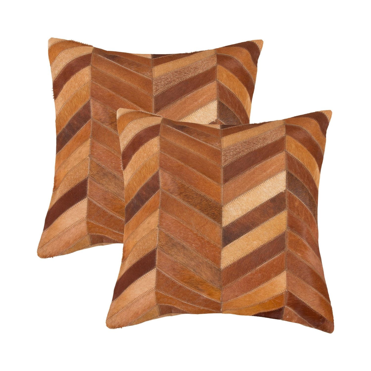Click here for H-Natural Torino Chevron Cowhide Pillow 18X18 2-Pa... prices