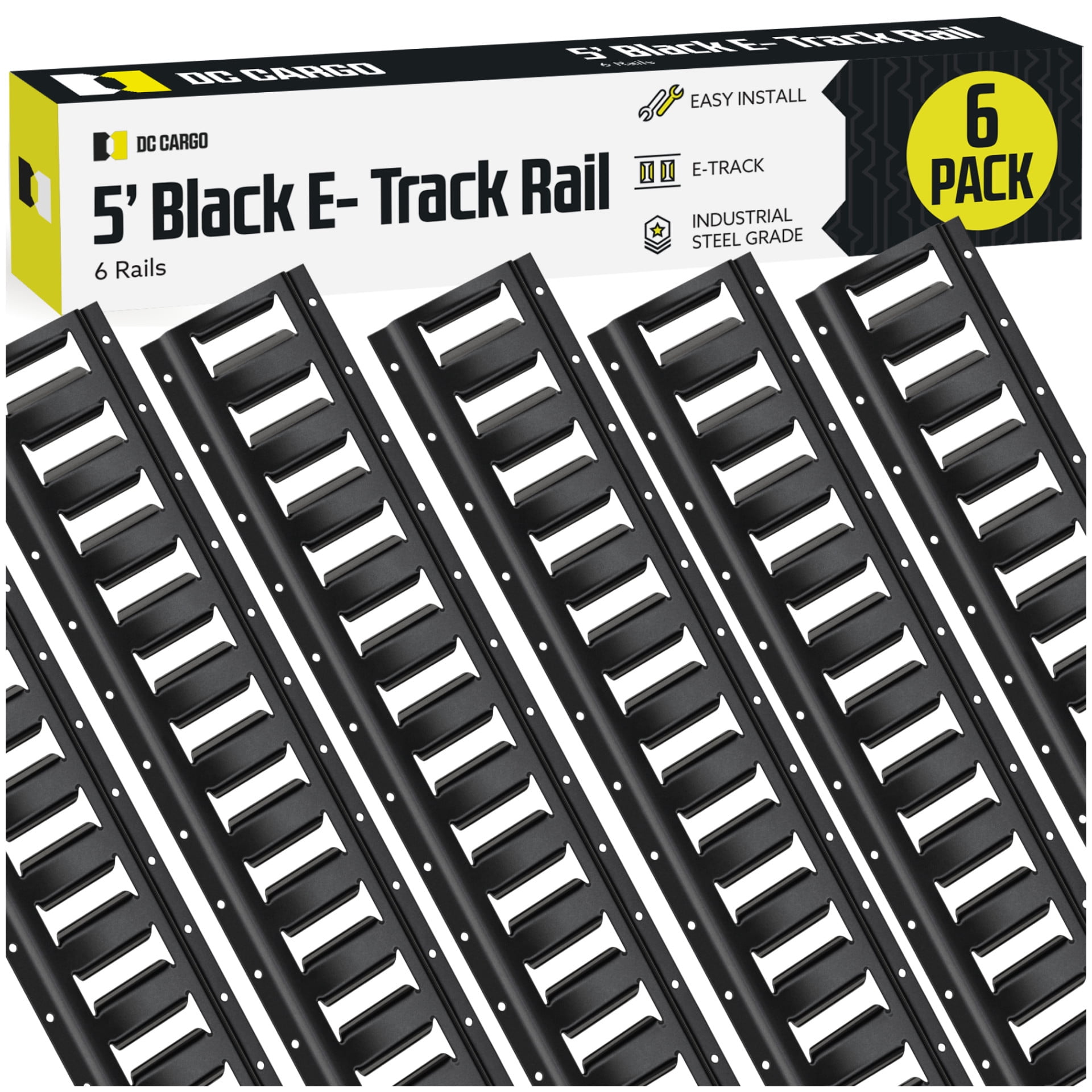 DC Cargo Etrack Rails 5' Horizontal Black Powder Coated E Track Rail 6 ...
