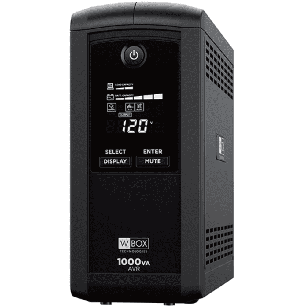 W Box Battery Backup Standby UPS 1000VA/600W Line Interactive UPS ...