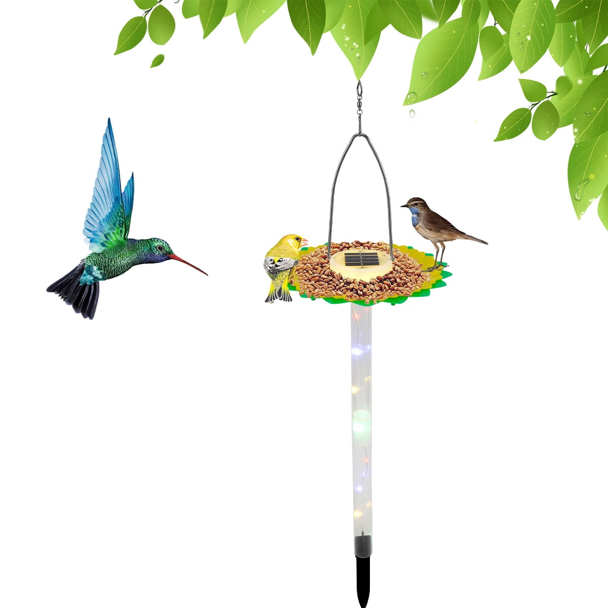 SESAVER Solar Bird Feeder Outdoor Hanging Wild Bird Feeder IP65 ...