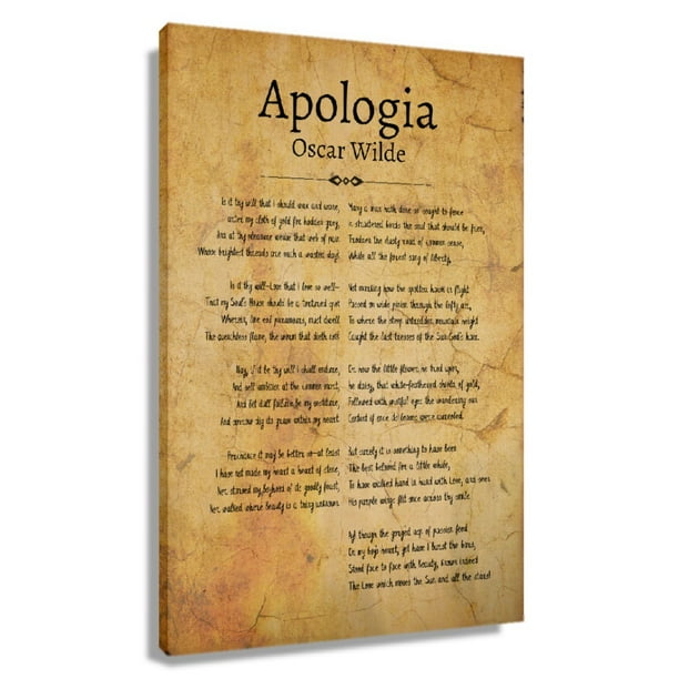 Apologia Poem Wall Art Oscar Wilde Quotes Wall Art Poetry Posters for ...