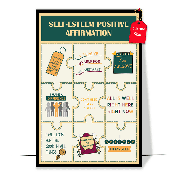 LOLUIS Self-Esteem Positive Affirmations Poster, Mental Health Posters ... LOLUIS Self-Esteem Positive Affirmations Poster, Mental Health Posters ...