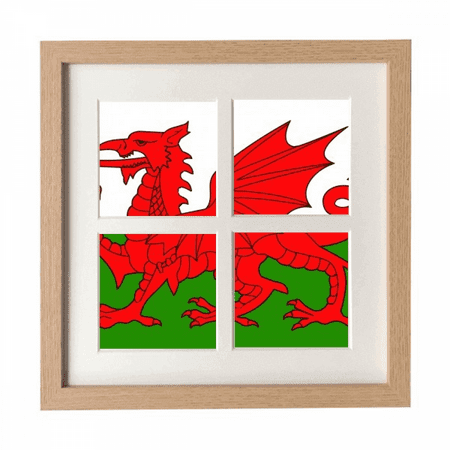 wales national flag eu country Frame Wall Tabletop Display 4 Openings ...