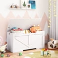 Storage Bench,Retro Wooden Storage Chest with U-Shaped Cut-Out Pull ...