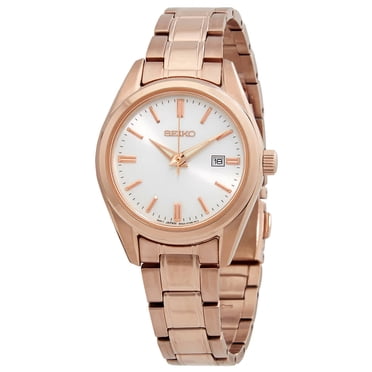 Seiko Classic Quartz White Dial Two-tone Ladies Watch SUR410 - Walmart.com
