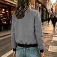 Zpzdpjkx Women's Faux Suede Bomber Jacket Fashion Ribbed Trim Snap ...