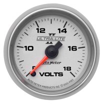 AutoMeter 6191 Cobalt Electric Voltmeter Gauge; 2-1/16 in.; Black Dial ...
