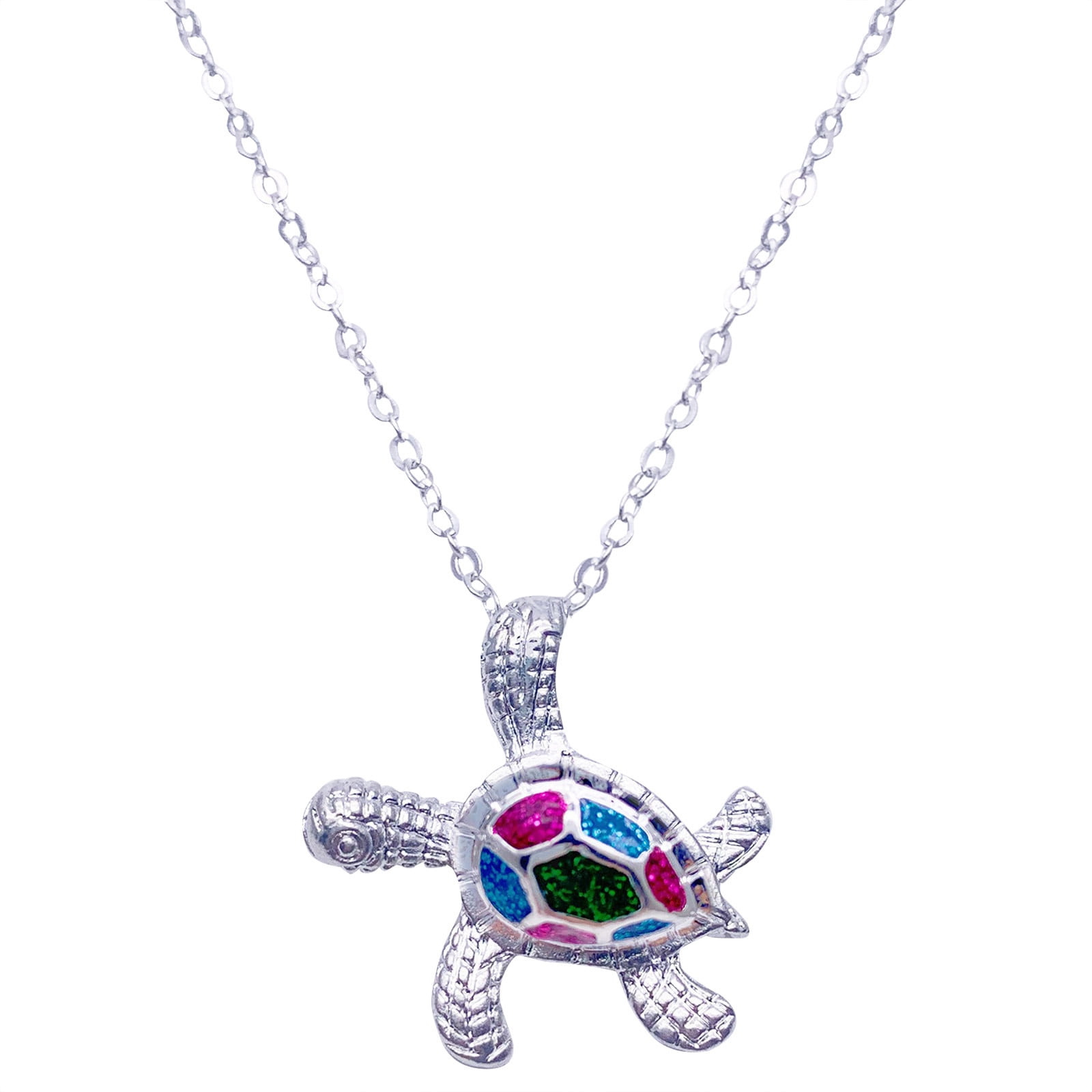 Click here for Yangzheee Sea Turtle Ocean Blue Fire Opal Inlay Si... prices