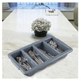 4 Pack Plastic Cutlery Bin, 4 Compartment Silverware Bin, Gray ...