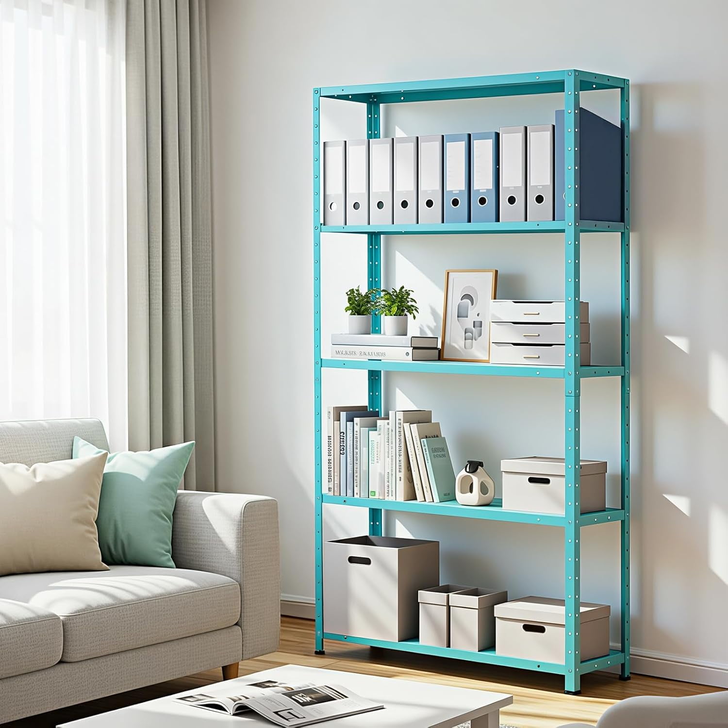 Click here for Garvee 5 Tier Metal Bookshelf  68 Tall Farmhouse B... prices