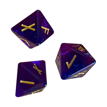 3 Pcs 8-sided Rune Dice Resin Assorted Polyhedral Dice Set Divination ...