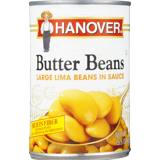 (2 pack) Hanover Butter Beans Large Lima Beans in Sauce, 15.5 oz Can ...