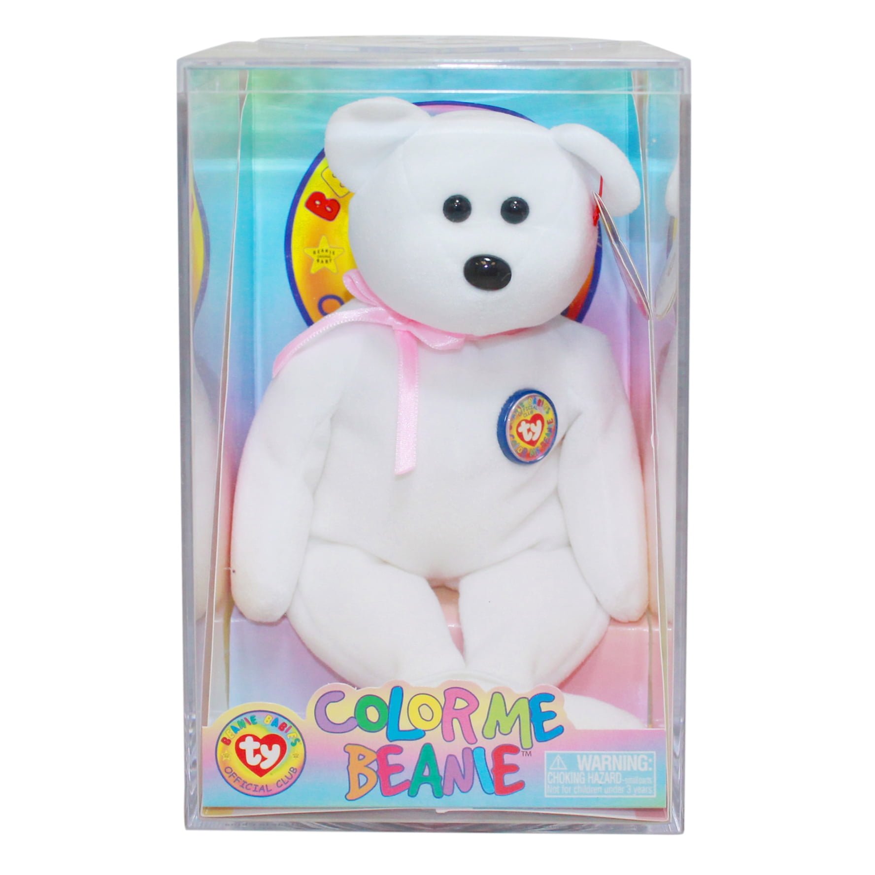 Ty Beanie Baby: Color me Beanie - Birthday Bear Kit - Pink Ribbon ...