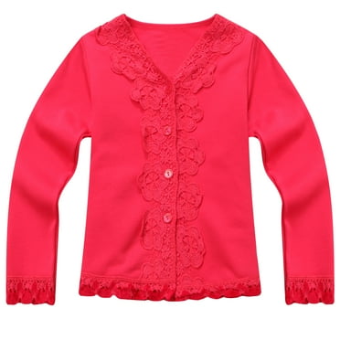 Little Girls Red Bow Open Cardigan 3 - Walmart.com