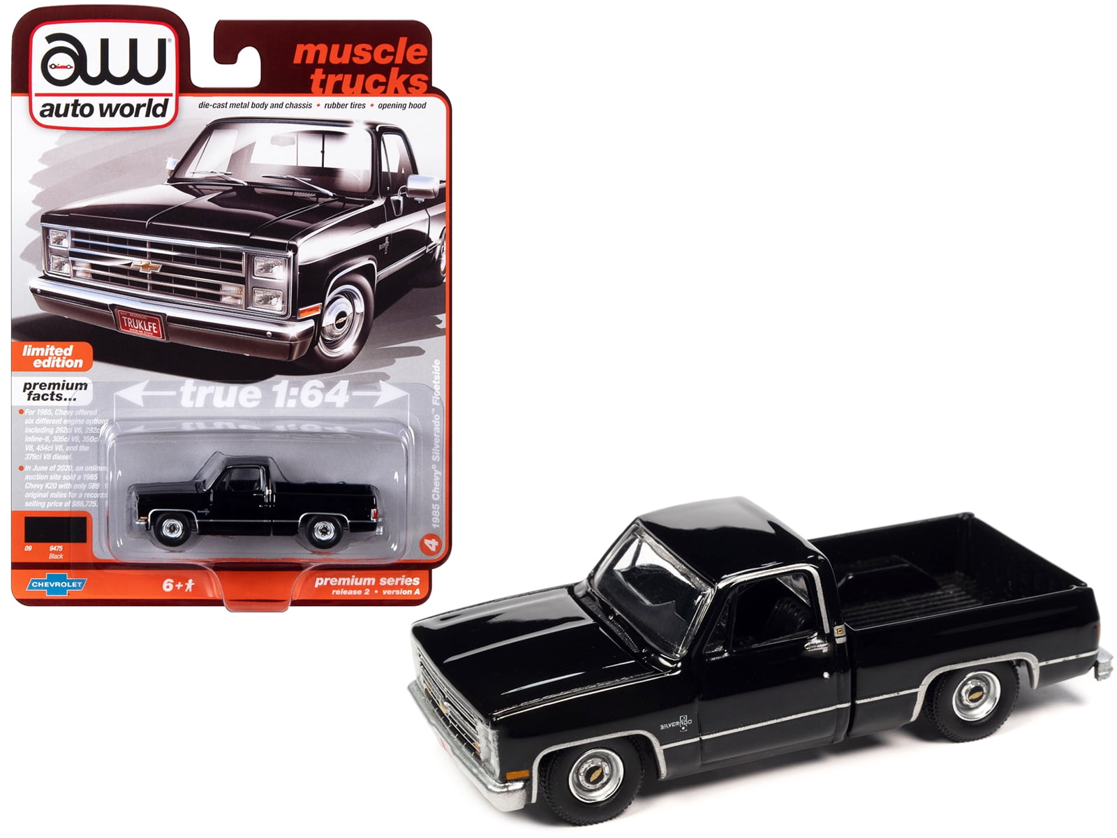 1985 Chevrolet Silverado Fleetside Pickup Truck Black "Muscle Trucks ...