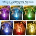 POPOSOAP 45W 660GPH Floating Pond Fountain with RGB LED Lights, 3 Spray ...