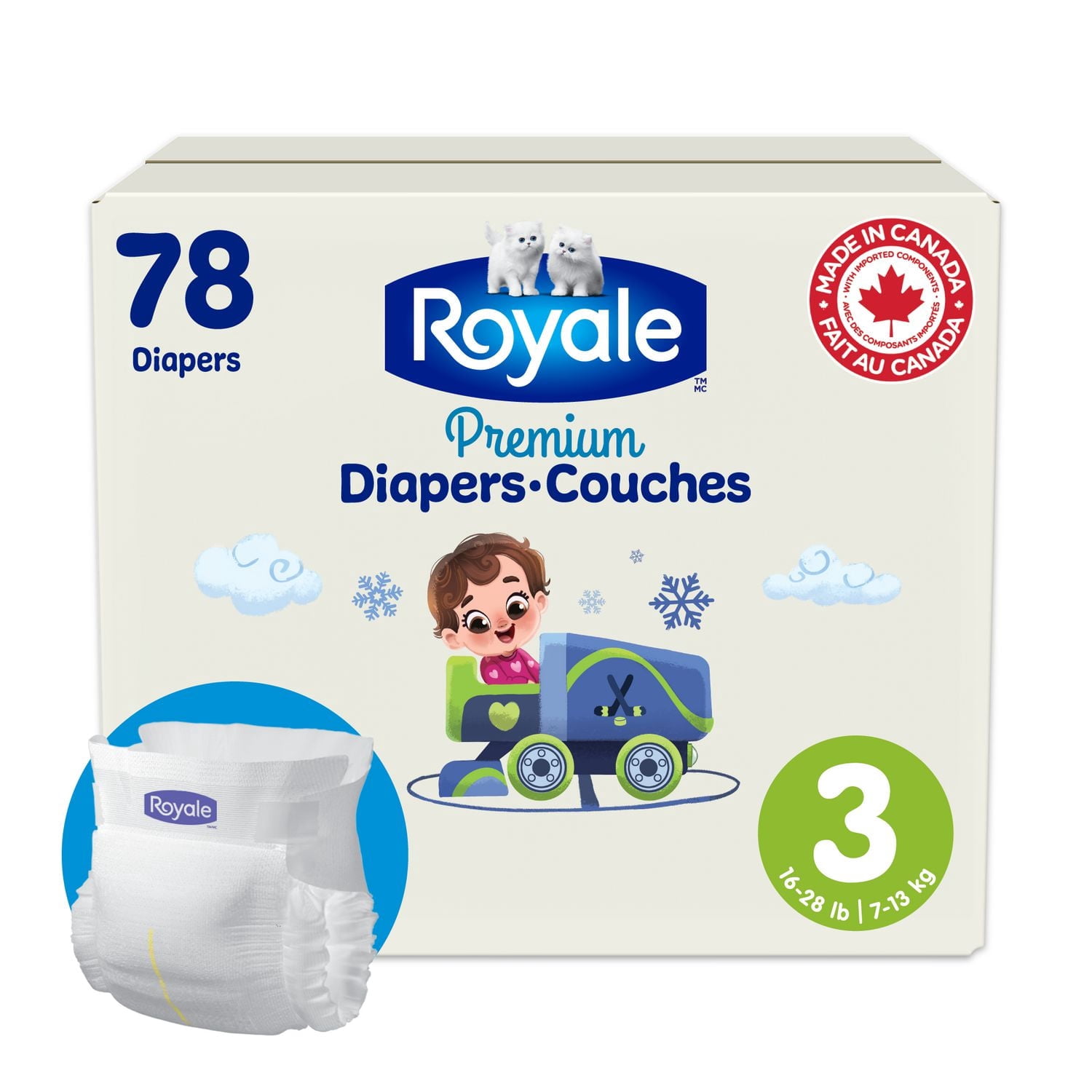 Royale Couches Premium, Très grand format, Couches jetables pour bébé ...