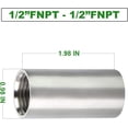 BDKWID-2PCS Stainless Steel Pipe Fittings, 1/2" NPT x 1/2" NPT Female ...