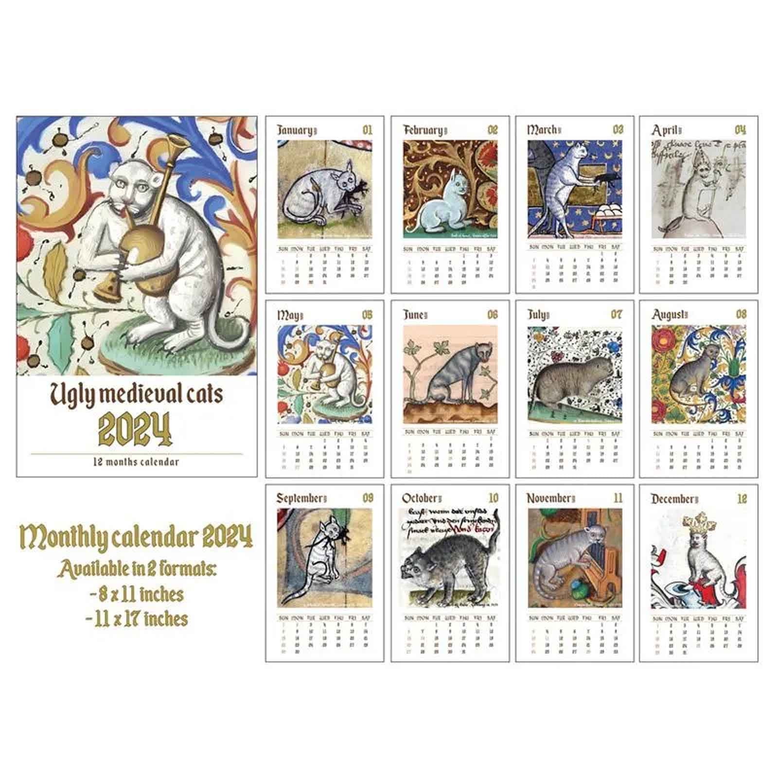 Weird Medieval Cats Calendar