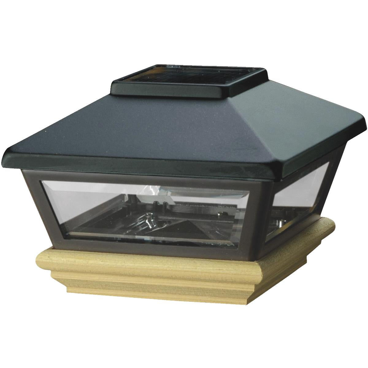 Deckorators Black Solar Post Cap with Pressure-treated Wood Base ...
