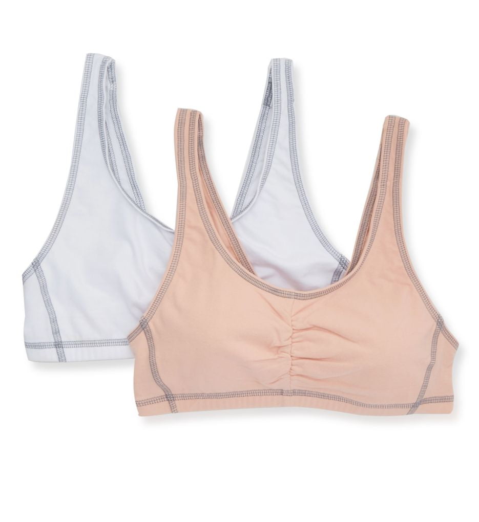Women's Fruit Of The Loom 96581 Contrast Stitch Shirred Front Bra - 2 ...