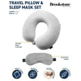 Brookstone Travel Neck Pillow Set - Classic Memory Foam Head and Neck ...