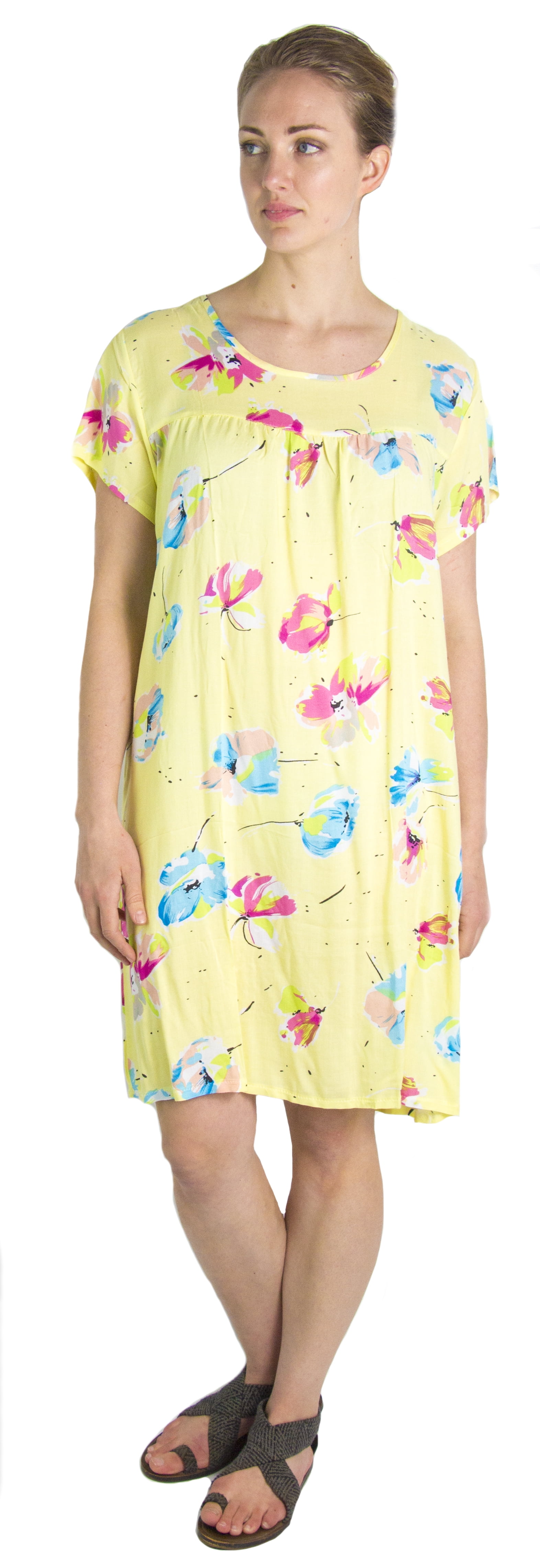 Sakkas Aila Women Summer Casual Short Sleeve Flowy Cover up Dress ...