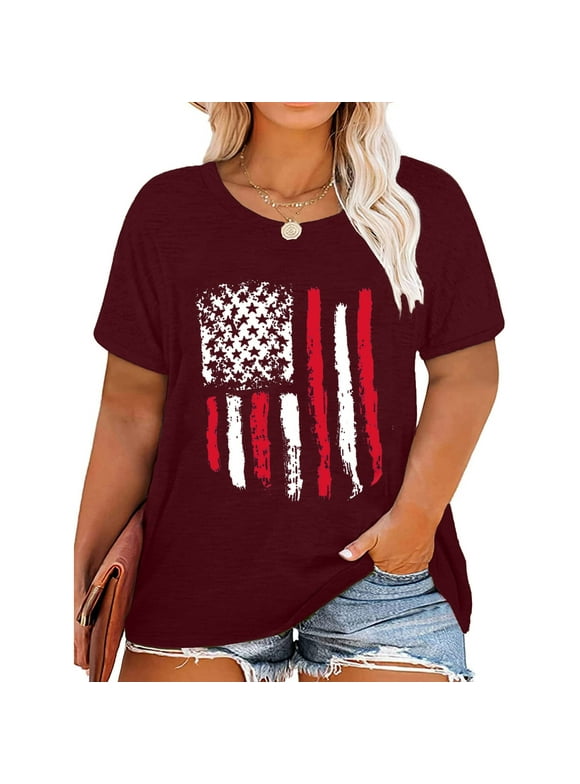 Size Womens Patriotic Tops