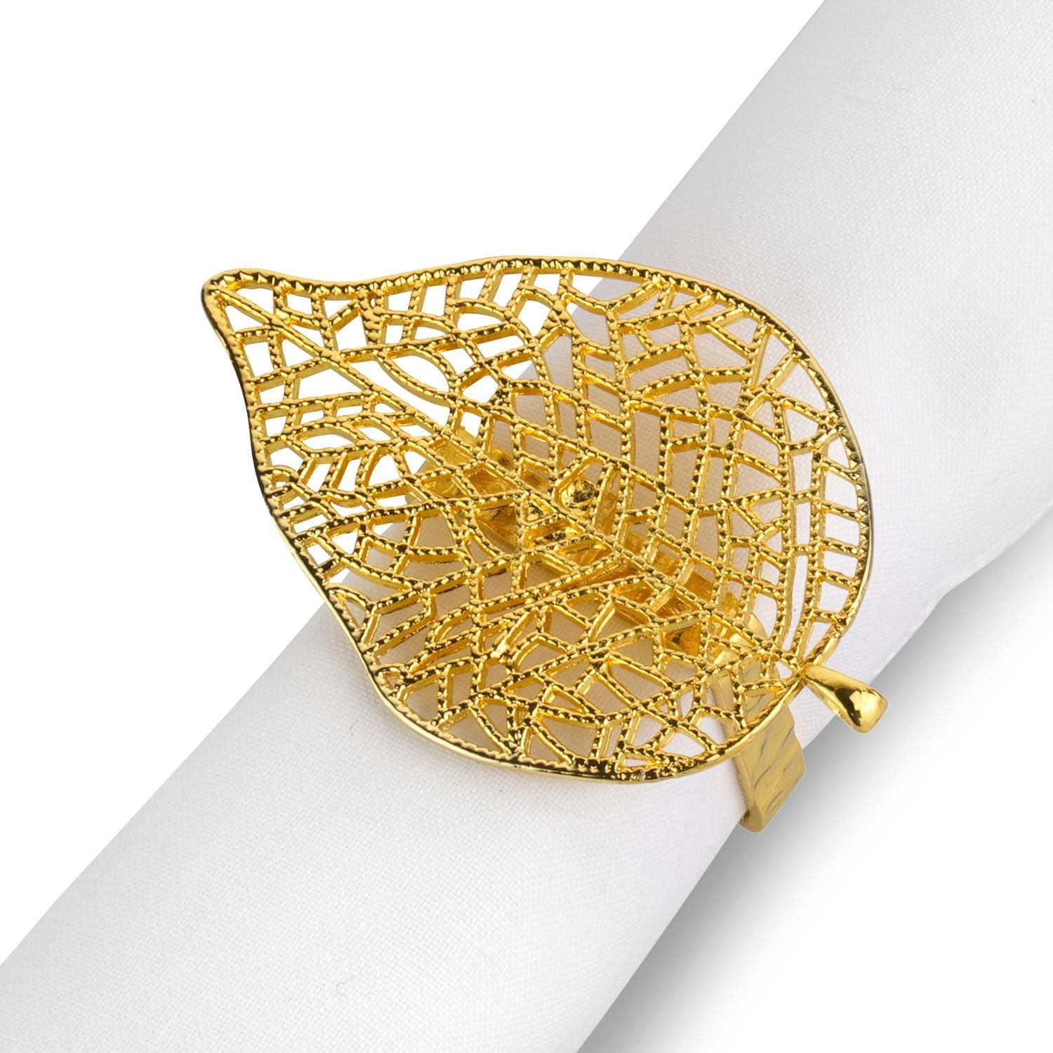 Click here for Brilliant Feuille Gold Napkin Ring  Set Of 4 prices